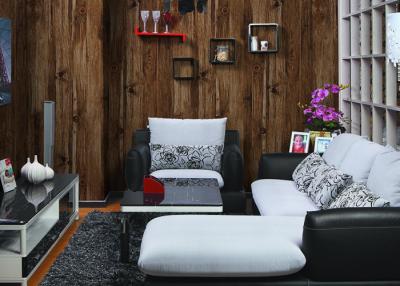 China Retro Wood Pvc 3d Interior Wallpaper For Household , Embossed Surface Treatment for sale
