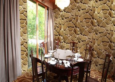 China 3D stone modern removable wallpaper PVC , vinyl bathroom wallpaper water resistant for sale