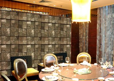 China Deep embossed PVC dining room wallpaper 3D stone effect low flammability for sale