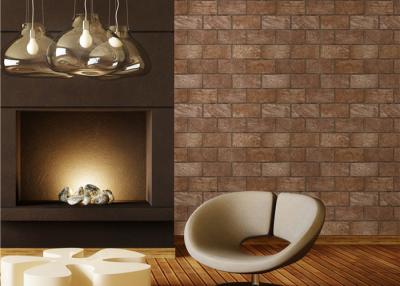 China PVC 3D Brick Printing Natural Style Interior Room Wallpaper 0.53*10M for sale