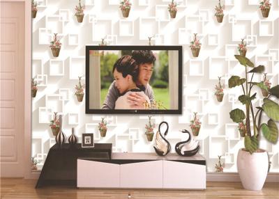 China 3D Moisture Proof Non Woven Wallpaper , Embossed Living Room Wallpaper for sale
