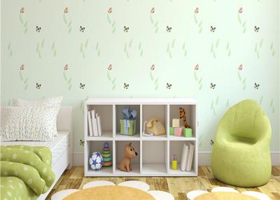 China Butterfly Green Plants Non Woven Kids Bedroom Wallpaper Strippable Wallpaper for sale