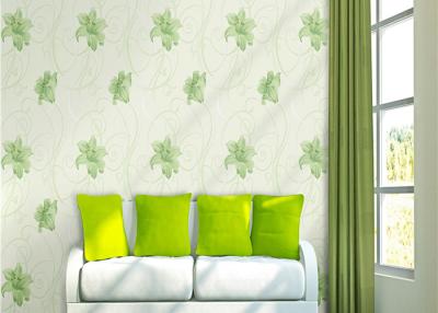 China Nonwoven Embossed Country Style Wallpaper With Lily Printing 0.53*10M 0.53*10M for sale