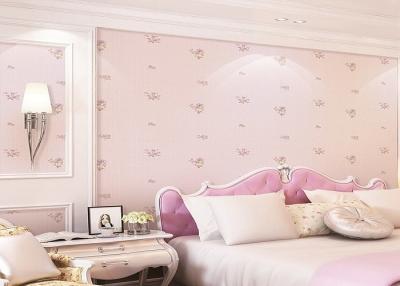 China Lovely Dreamlike Rose Soundproof Childrens Bedroom Wallpaper 0.53*10m for sale