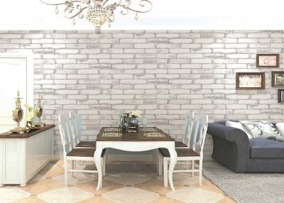China Natural Plant Fibers 3D Brick Effect Wallpaper , Old Industrial Fresco Living Room Wallpaper for sale