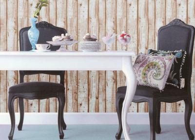 China Wood Pattern American Natural Style 3D Home Wallpaper With PVC Material for sale