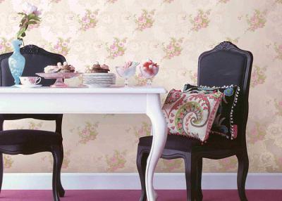 China Eco - Friendly Strippable Flower Pattern Wallpaper 0.53*9.5M For Home Decoration for sale