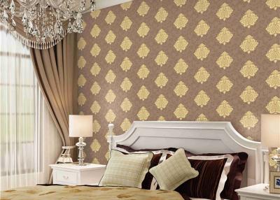 China Classical Damask Concise European Washable Vinyl Wallpaper With Embossed Surface for sale