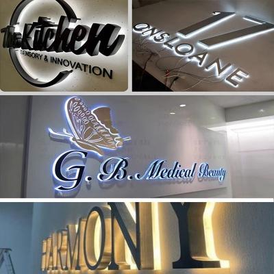 Cina Insegna frontale a LED per PC frontale personalizzata per negozio in metallo Insegna con lettera per negozio a LED personalizzata aziendale 3D in vendita