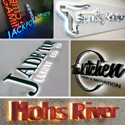 Cina Insegna frontale a LED per PC frontale personalizzata per negozio in metallo Insegna con lettera per negozio a LED personalizzata aziendale 3D in vendita