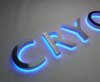 Cina Segnale 3D illuminato in metallo all'aperto con segnale di lettera LED retroilluminato professionale in vendita