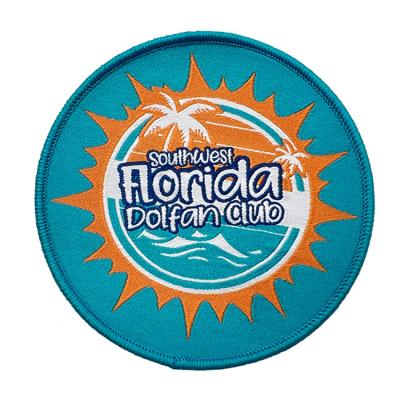 China OEM ODM Geweven Hoed Patches Borduurwerk Ijzer Op Geweven Patch Voor Shirt Hoodie Te koop
