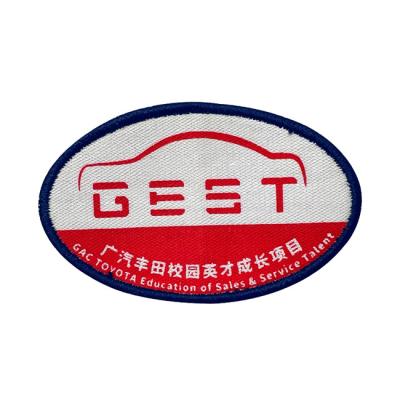 Cina Team Name Woven Badges Hook e Loop Backing Embroidered Company Logo Patches in vendita