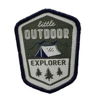 China Custom Iron On Woven Patch with Merrowed Border 100 PCS MOQ Polyester Yarn for sale