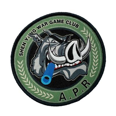 China In het groot Club Logo Woven Patches Merrowed Border voor Kleding Te koop