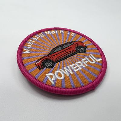 中国 車パターン5CM裏付けの放射状の編まれたパッチのMerrowedのボーダーIorn 販売のため
