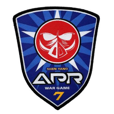 China Spelteam customizable iron on patches Geweven Flard voor de Kleren van Overhemdenjasjes Te koop