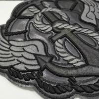 China Custom 3D Embroidered Leather Patch with Laser Cut Border 200 Pieces MOQ for sale