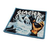 China Custom Woven Logo Patch Badge Washable Merrow Edge 100 Polyester Threads for sale