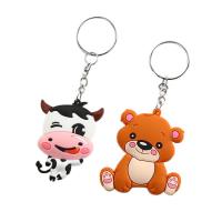 China Custom Unbreakable PVC Key Chains Flexible Portable Rubber Keychains 3D Logo for sale