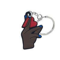 China Custom Waterproof PVC Rubber Keychain 3D Design Smooth Surface 500pcs MOQ for sale