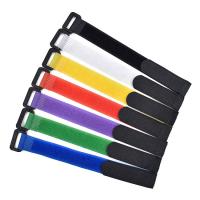 China Adjustable Nylon Hook and Loop Cable Ties with Buckle 15x2 cm Custom Colors for sale