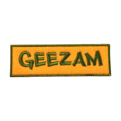 China Wholesale Custom Washable Twill Embroidered Fabric Patches Felt Merrow Border for sale