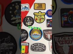 Polyester Threads Iron On Embroidery Patches Irregular Laser Cut Twill Fabric