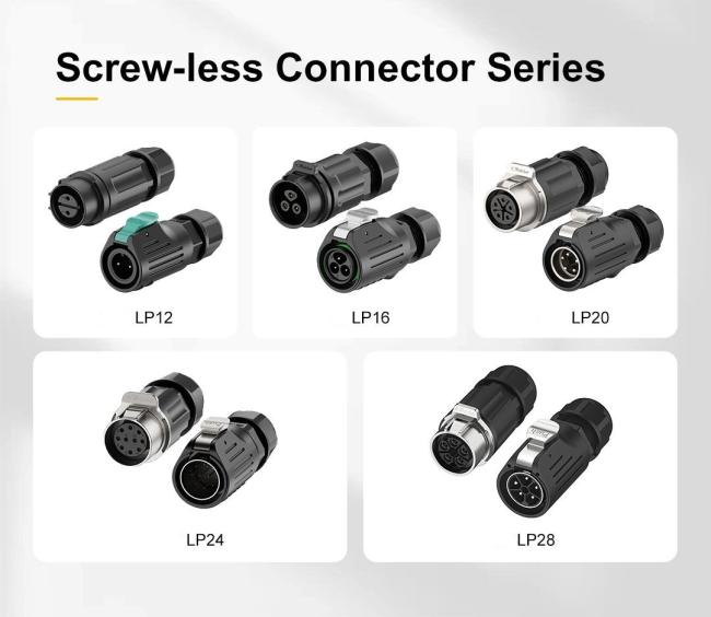 LED tape light waterproof connectors showing installation and connection details