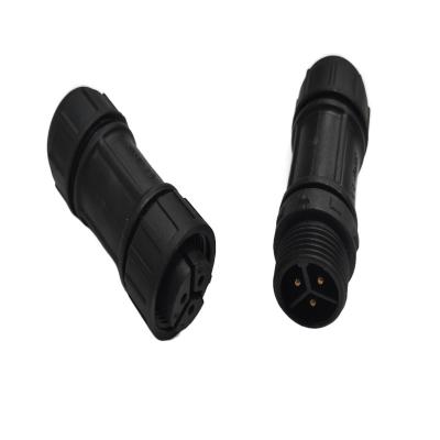 China 3 Pin 8A Current Rating M12 Threaded Butt Type Waterproof Circular Connector with PA6 Nylon Material IP67 Rated for sale