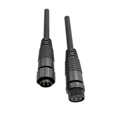 China Outdoor M12 Waterproof Male Female Connector with IP68 Rating, PA66 Nylon Material, and 100V Voltage for Power Cables for sale