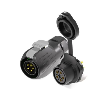 China LP20 Push Plug Waterproof Power Connector with IP67 Protection, 20A Current Rating, and Screw-less Type IEC Standard for sale