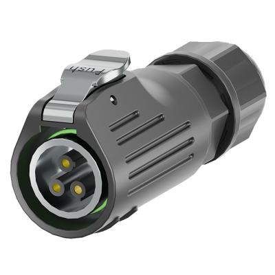 China 3 Pin IP68 Waterproof Power Connector with PA66 Nylon and 500V Rating for Industrial Applications for sale