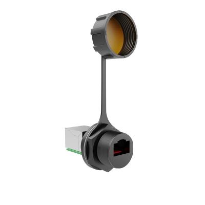 China M20 Panel RJ45 Waterproof Signal Connector with IP67 Rating and PA66 Nylon Material for 1000MHz Transmission for sale
