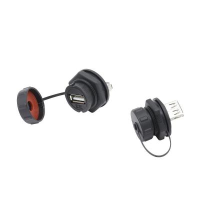 China 125V Operating Voltage IP67 Waterproof Signal Connector USB Male To Female Adapter with PA66 Nylon Material for sale