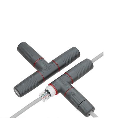 China RJ45 T-Type IP67 Waterproof Signal Connector with 125V Voltage and 1000MHz Transmission Speed for 5G Communication for sale