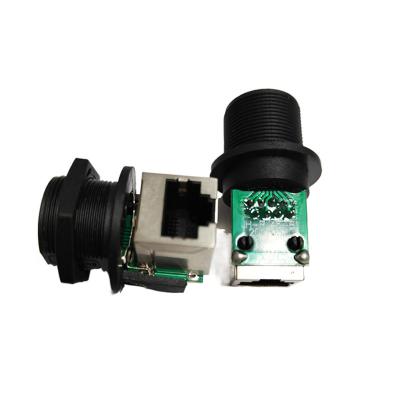 China 90 Degree IP67 Waterproof RJ45 Connector with PA66 Nylon for Outdoor Network Panel Interface for sale