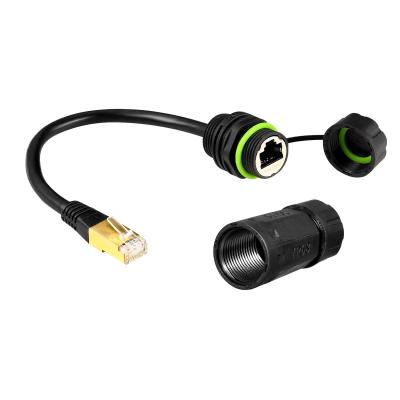 China M20 Network RJ45 Waterproof Connector IP68 Zinc Alloy Panel Type with PA66 Nylon Material for sale