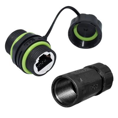 China M20 RJ45 Waterproof Connector with IP67 Rating and Zinc Alloy Construction for 125V Network Applications for sale