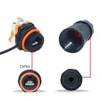 China Orange Panel Compact RJ45 Waterproof Network Connector IP68 Rated 125V 1.5A for Space Saving Solutions for sale