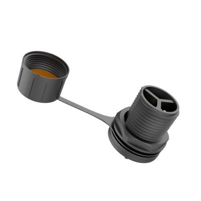 China M16 3-Core Male Pin Waterproof Panel Mount Connector IP67 Screw Threaded Nylon Material for sale