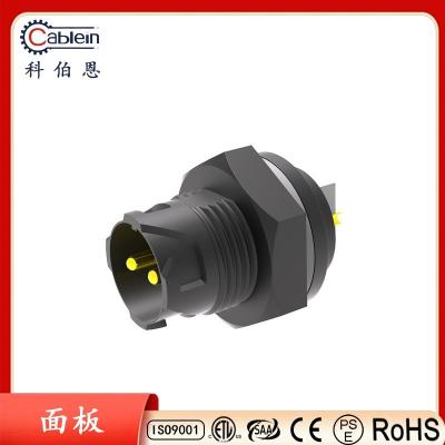 China P12 Rear Male Pin IP67 Waterproof Panel Mount Connector Threaded Welded 3 4-Core Socket for Power and Automotive for sale