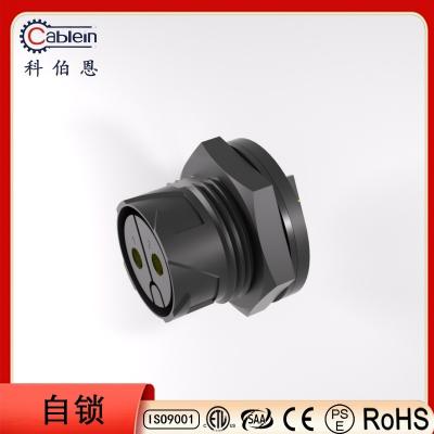 China Self-Locking P20-2/3 Front Core Waterproof Panel Mount Connector for Outdoor LED Lighting for sale