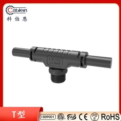 China M16 Rubber Coated T Tee Waterproof LED Connector with IP68 Rating and 15A Current for Street Lamp Modules for sale