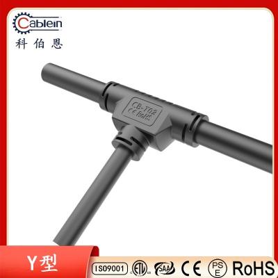 China IP68 Waterproof LED Connector T-Tee with 15A Rated Current and 2/3/4 Core Options for Underground Cable Extension for sale