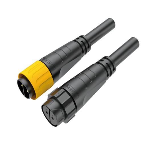 Quality IP67 Waterproof Male Female Connector with 25A Max Current Rating and PA66 Nylon for Outdoor Cable Connections for sale