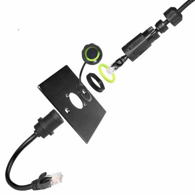 China Outdoor PA66 Nylon RJ45 Waterproof Connector with IP67 Rating 125V Operating Voltage and UV Resistance for sale