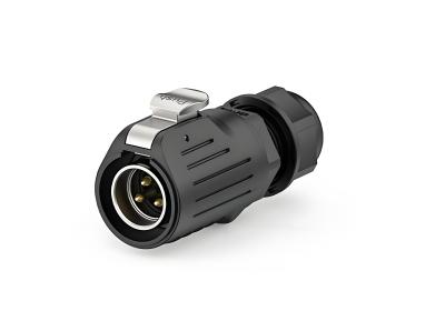 China LP20 3-Pin Waterproof Electrical Connector 20A IP67 Panel Mount for sale