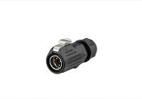 China IP68 Waterproof 5-Pin LP20 Connector, 20A Panel Mount, Push-Pull Lock for sale