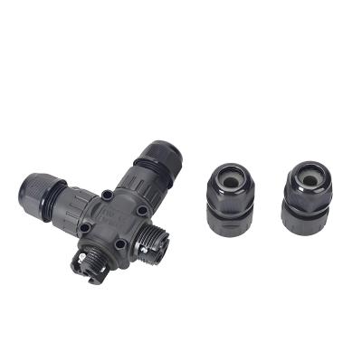 China M25x1.5 3-Pin Screw Locking IP68 Waterproof Through-Type Connector for sale